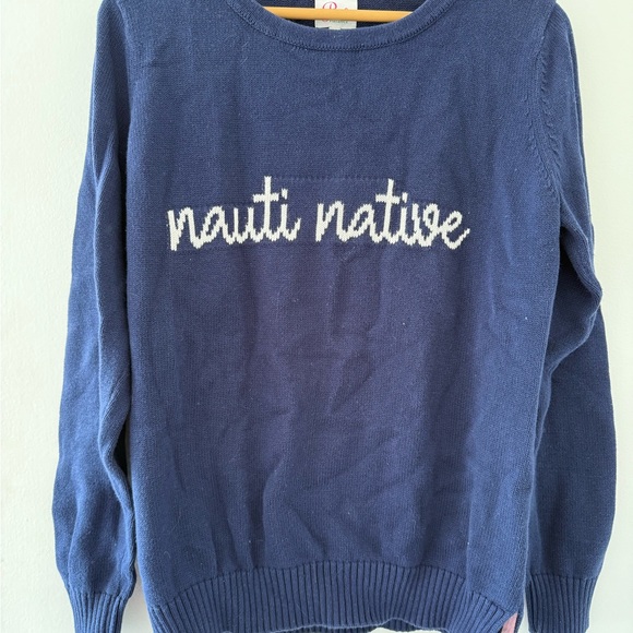 Pink Pineapple | Sweaters | Womens Pink Pineapple Nauti Native Nautical Preppy Navy Blue Crew ...